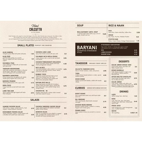 Arabic Version of my English Menu. | Menu contest