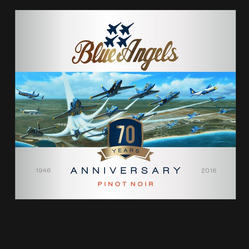 Create a wine label to celebrate the Blue Angels' 70th anniversary ...