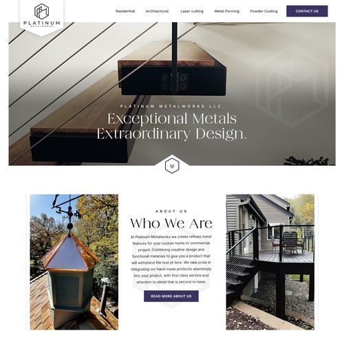 Designs | Platinum Metal Works new website refresh launch | Web page ...