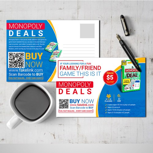 Postcard needed for Monopoly Deal game | Postcard, flyer or print contest