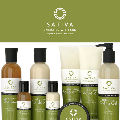 Sativa Skincare range - organic hemp brand of cosmetics | Logo design ...