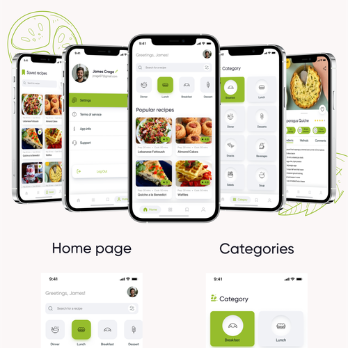 Designs | Fresh app design for healthy recipes | App design contest