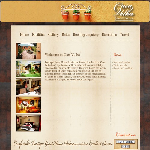 Design required for Boutique Guest House | Web page design contest