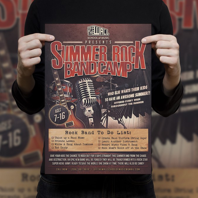 Create a Rock Band Camp Flyer for Seattle Music School | Postcard ...