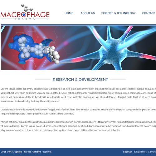 Create a visually exciting website design for Macrophage Pharma | Web ...