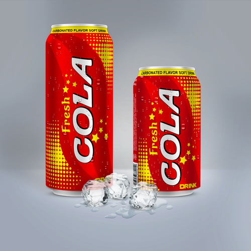 Create a generic 12 oz cola beverage can label for startup company ...