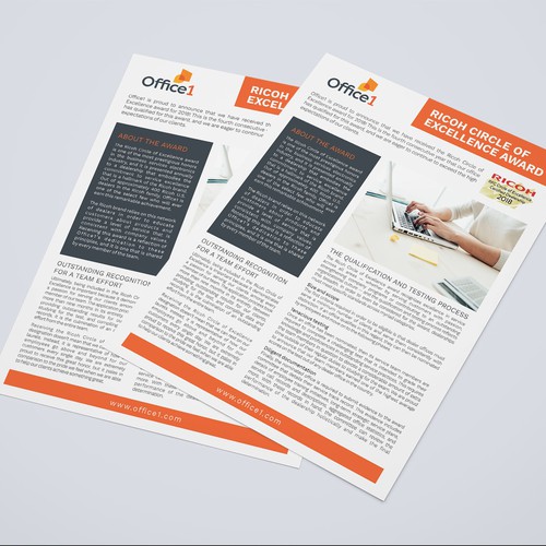 Simple One Page Brochure Highlighting Recent Award | Other business or ...