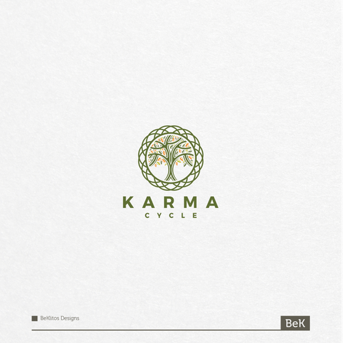 Create a captivating be kind / karma / life cycle design for drinkware ...