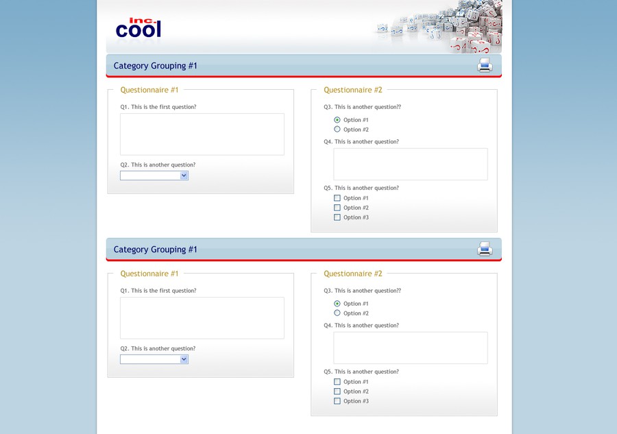 1 page printable interview/questionnaire web page - design only! | Web ...