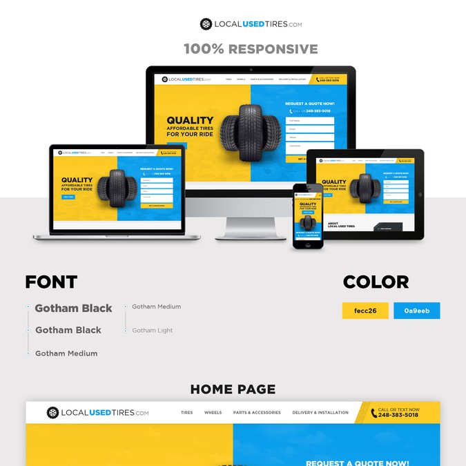 Used Tire Website | Landing page design contest