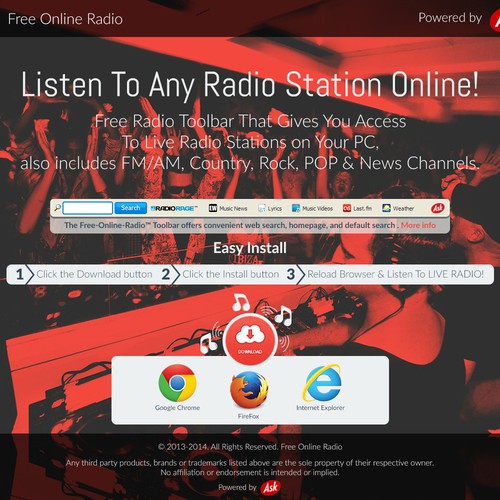 Free Online Radio Landing Page | Landing page design contest