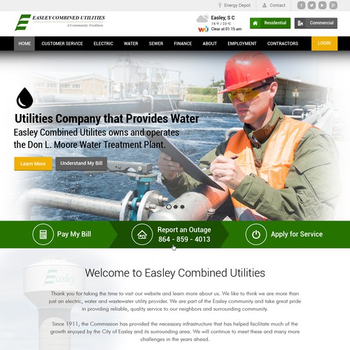 Website design for Utilities Company (managed by Peacock Marketing ...