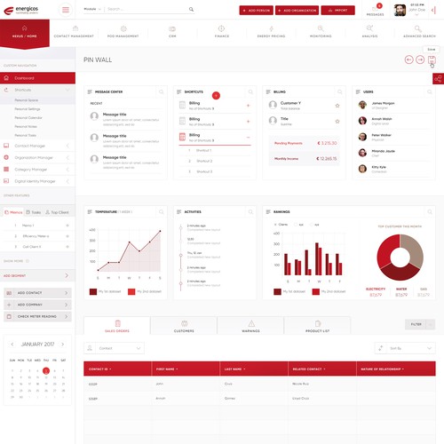 clean and powerful User Interface design for energy saving platform ...