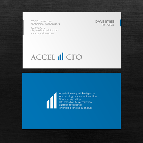 Outsourced CFO needs professional, soft-feel business card | Business ...