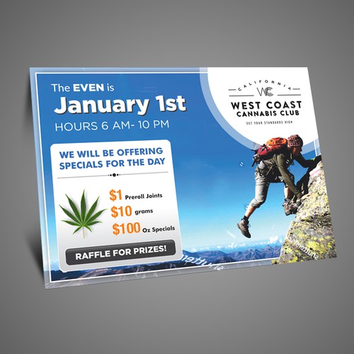 FLYER for a Cannabis Dispensary who begins recreational sales on New ...