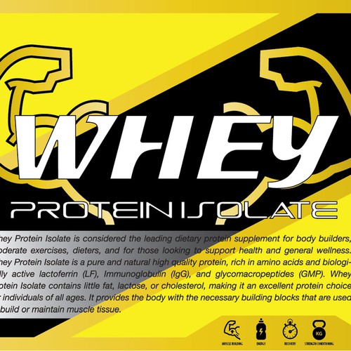 Need label designed for a healthy protein powder range. | Product label ...
