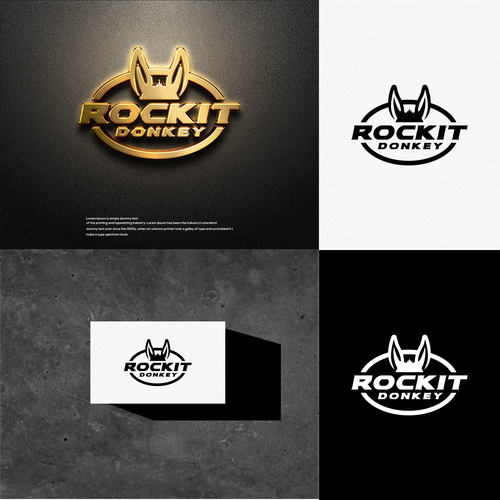 Designs | Rockit Donkey fun logo cowboy donkey driving a cart masculine ...