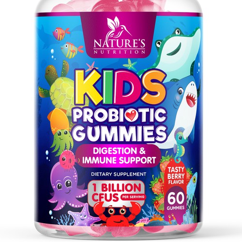 Designs | Cute Kids Probiotic Gummies Design needed for Nature's ...