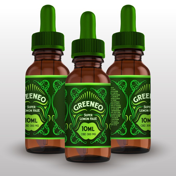 Logo + Sticker + Packaging for an e-liquid bottle. (CBD Flavor, a legal ...