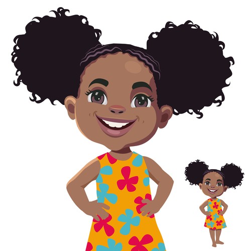 Designs | Design a cute African American Girl Character for kids T ...