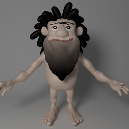 3D Caveman Mascot with action poses | 3D contest