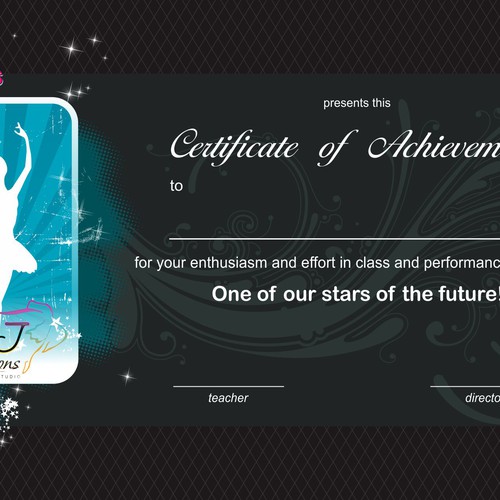 Designs | Creating a Dance Studio Certificate of Acheivement ...