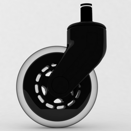 Professional 3D infographic photos on Office Chair Wheel | 3D contest