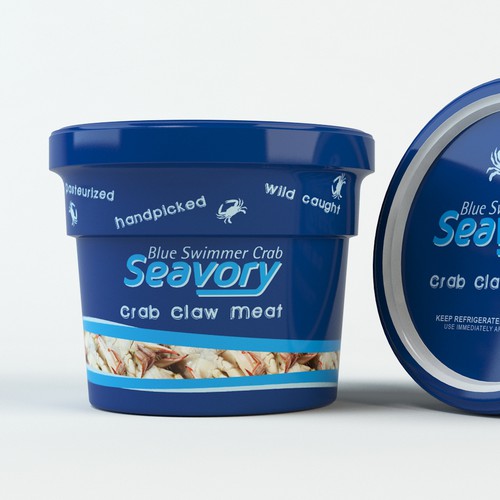 RETAIL crab meat plastic tub packaging which stands out on the ...