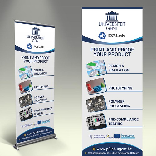 Roll up banner for university group combining the polymer labs and the ...