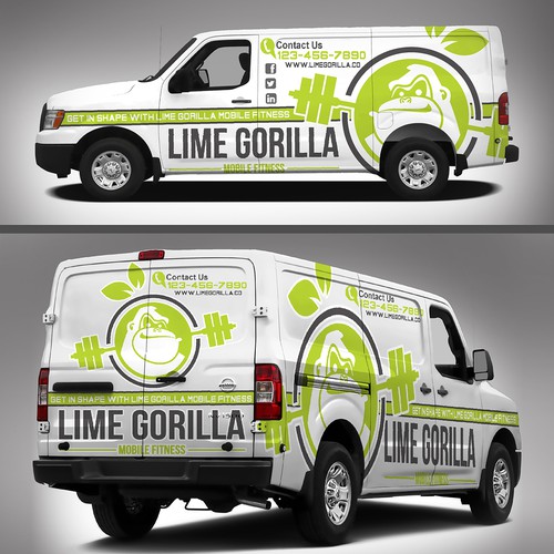 Lime Gorilla Mobile Fitness Van Wrap | Car, truck or van wrap contest