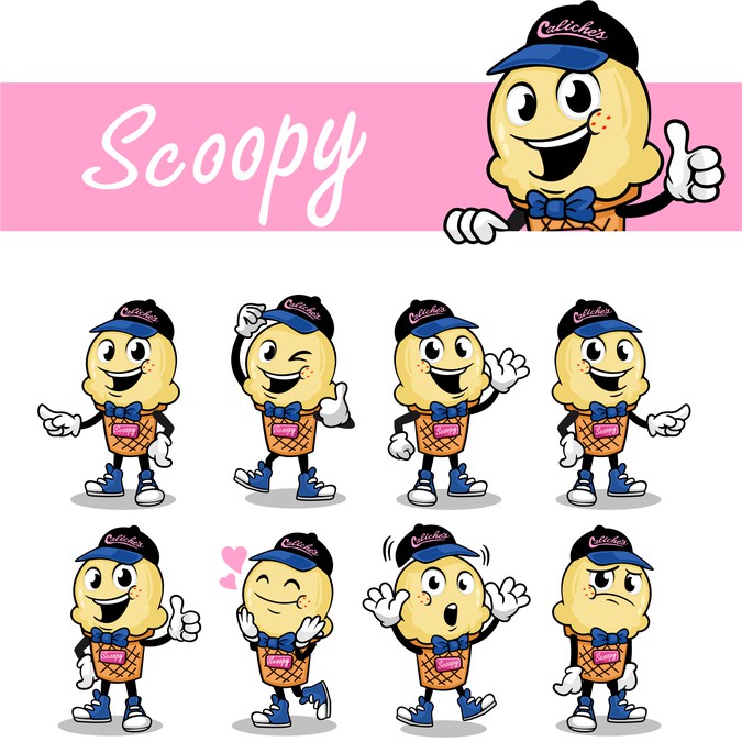 Design a family friendly Ice Cream Cone Mascot for Caliche's Frozen ...