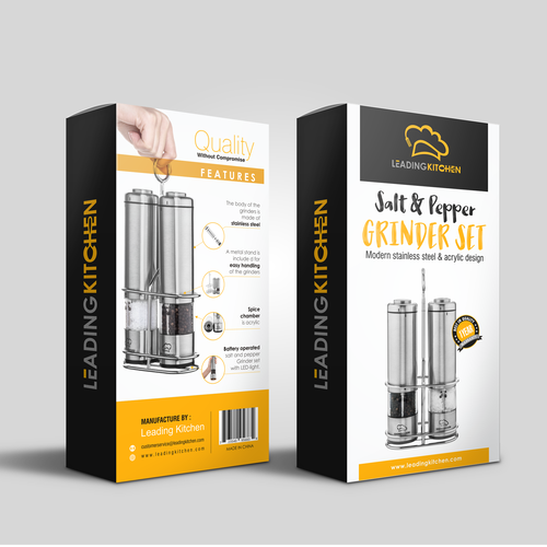 Design an Eye-catching Packaging for a Salt and Pepper Grinder Set ...