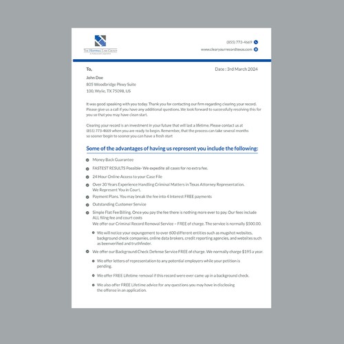 Designs | Follow Up - Information Letter | Other business or ...