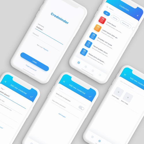 Design UI/UX for credential monitoring iOS app. | App design contest