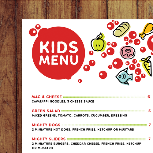 Fun Kids Menu for Marriott Marquis Houston | Menu contest
