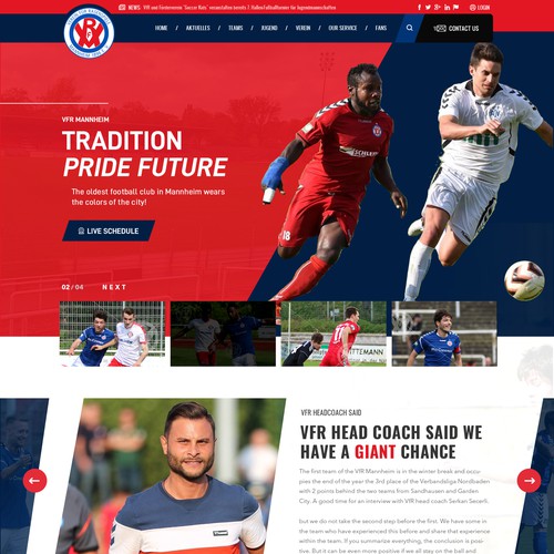Designs | Create a Redesign for a Soccer Club Website | Web page design ...