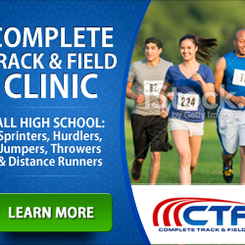 Create a winning ad banner for the Complete Track & Field Clinic, the ...