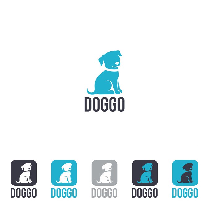 Doggo: design a silhouette of a puppy with their head to the side ...