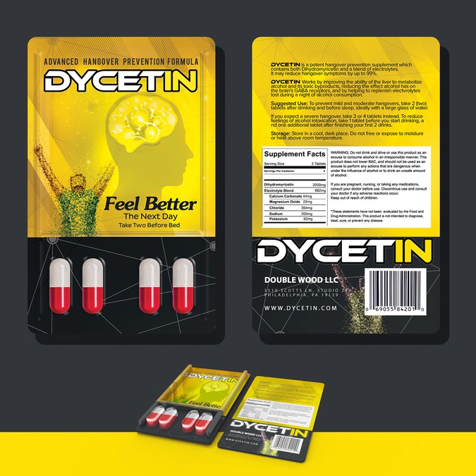 Create Blister Packaging for a Hangover Prevention Product! (Template ...