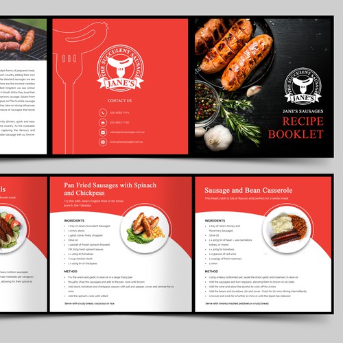 Vibrant Recipe Brochure for Retail Sausage Company | Brochure contest
