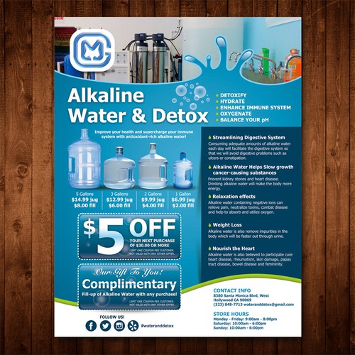 New Alkaline Water store flyer | Postcard, flyer or print contest