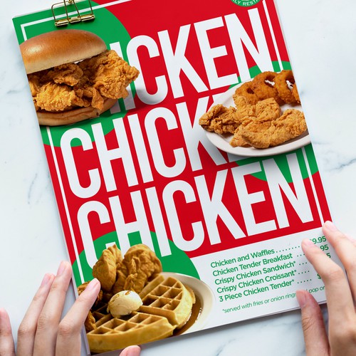 Designs | Design Menu Page to Help Us Win the Chicken Wars | Menu contest