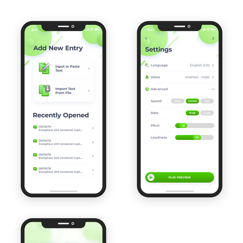 Design a simple and clean UI for a Text to Speech app | App design contest