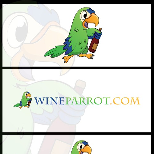 Cartoony logo featuring a parrot drinking wine! | Logo design contest