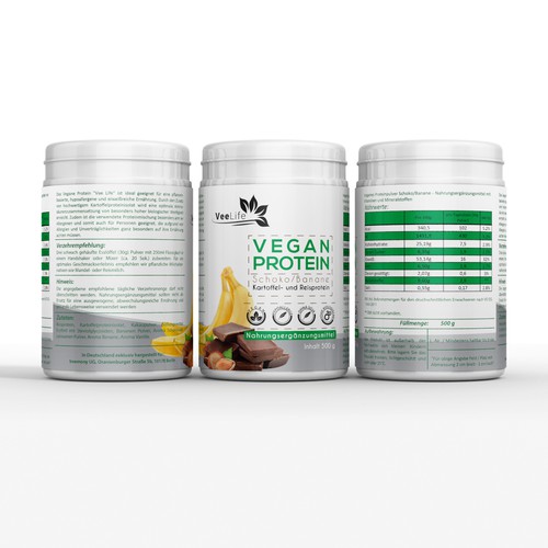 Label Design for a Vegan Protein Powder! | Product label contest