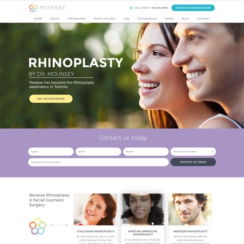 Homepage Redesign for popular plastic surgery website! | Web page ...