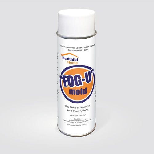 "Fog U Mold" aerosol can label, already .indd and .ai format, needs ...