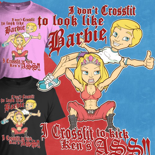 Barbie vs. Ken - fun CrossFit t-shirt to design. | T-shirt contest