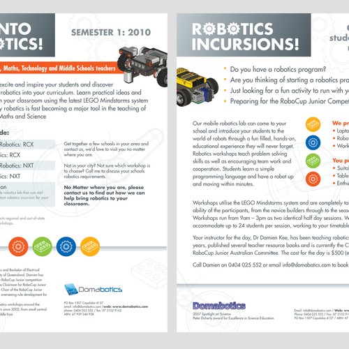 Flyer for Robotics classes | Print or packaging design contest