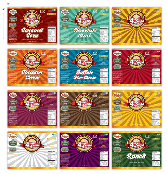 Create a captivating label for the 4-Loops Popcorn company | Product ...